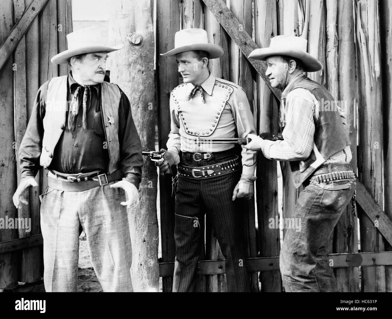 SIX GUN SERENADE, from left: Bud Osborne, Jimmy Wakely, Lee Lasses ...