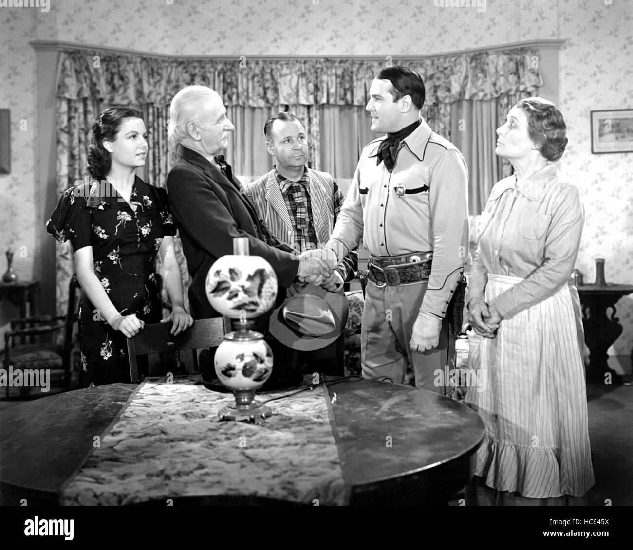 SIX SHOOTIN' SHERIFF, from left: Marjorie Reynolds, Lafe McKee, Harry ...