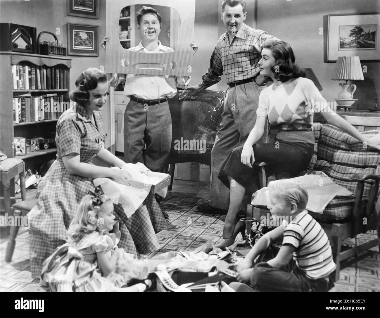 A SLIGHT CASE OF LARCENY, seated front from left: Mimi Gibson, Rudy Lee ...