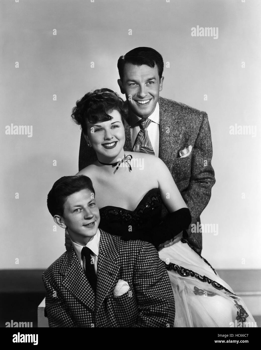 SOMETHING IN THE WIND, (from bottom), Donald O'Connor, Deanna Durbin ...