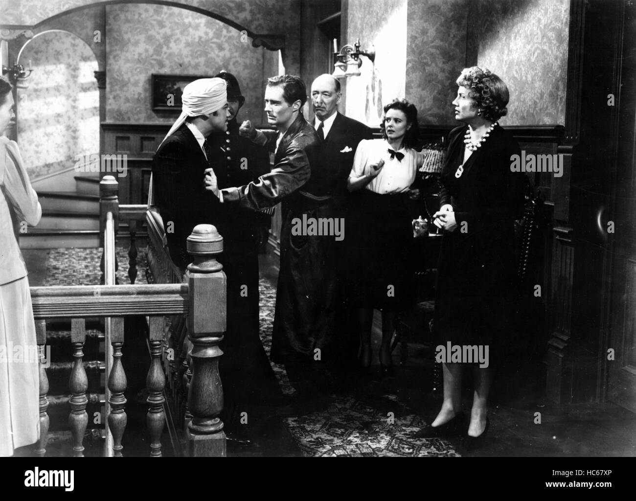 SHADOWS ON THE STAIRS, Turhan Bey, Charles Irwin, Bruce Lester, Lumsden ...