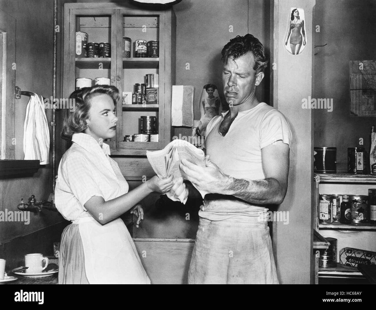 SHACK OUT ON 101, from left, Terry Moore, Lee Marvin, 1955 Stock Photo ...