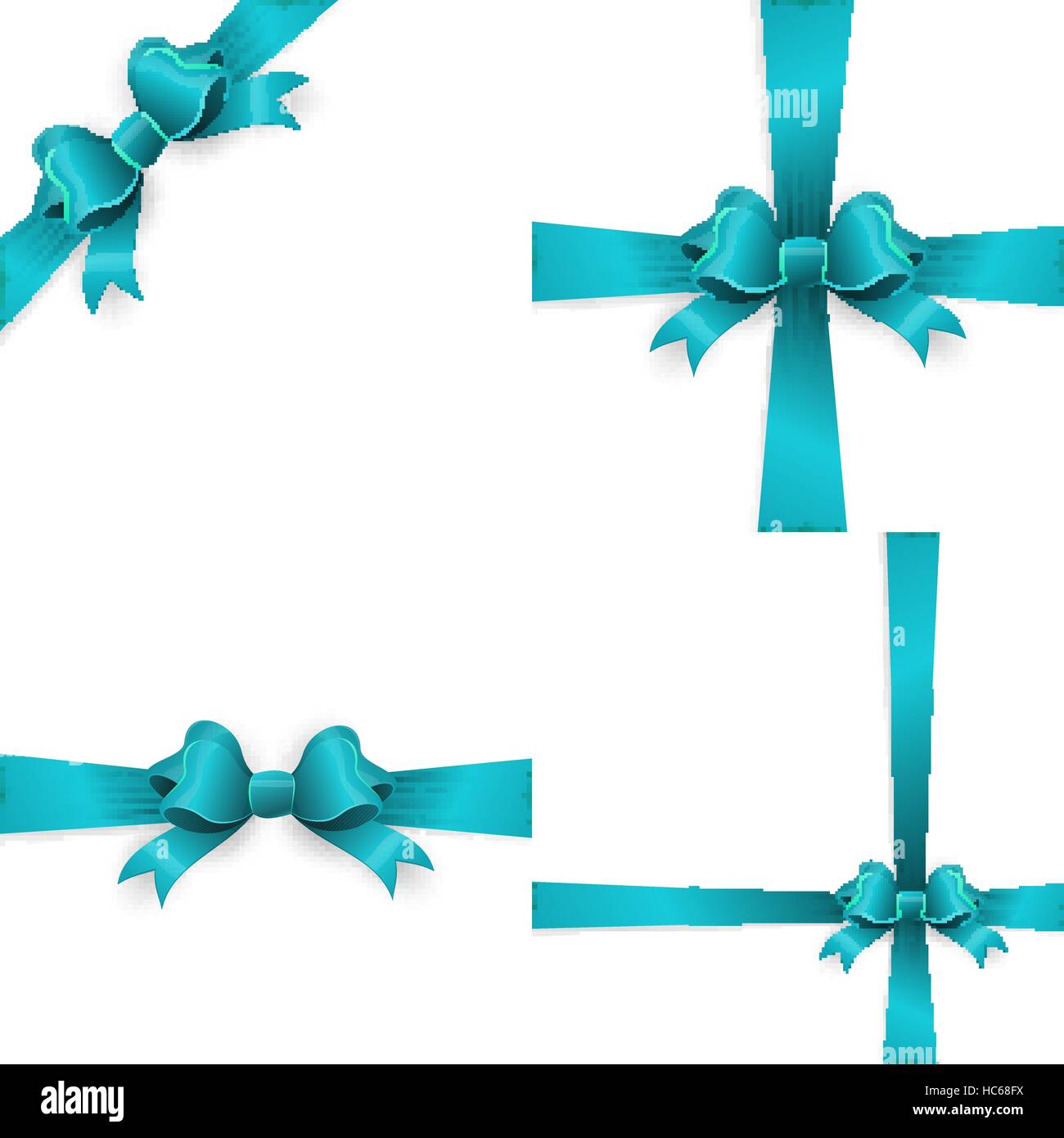 Blue bow on gift Stock Vector Images - Alamy