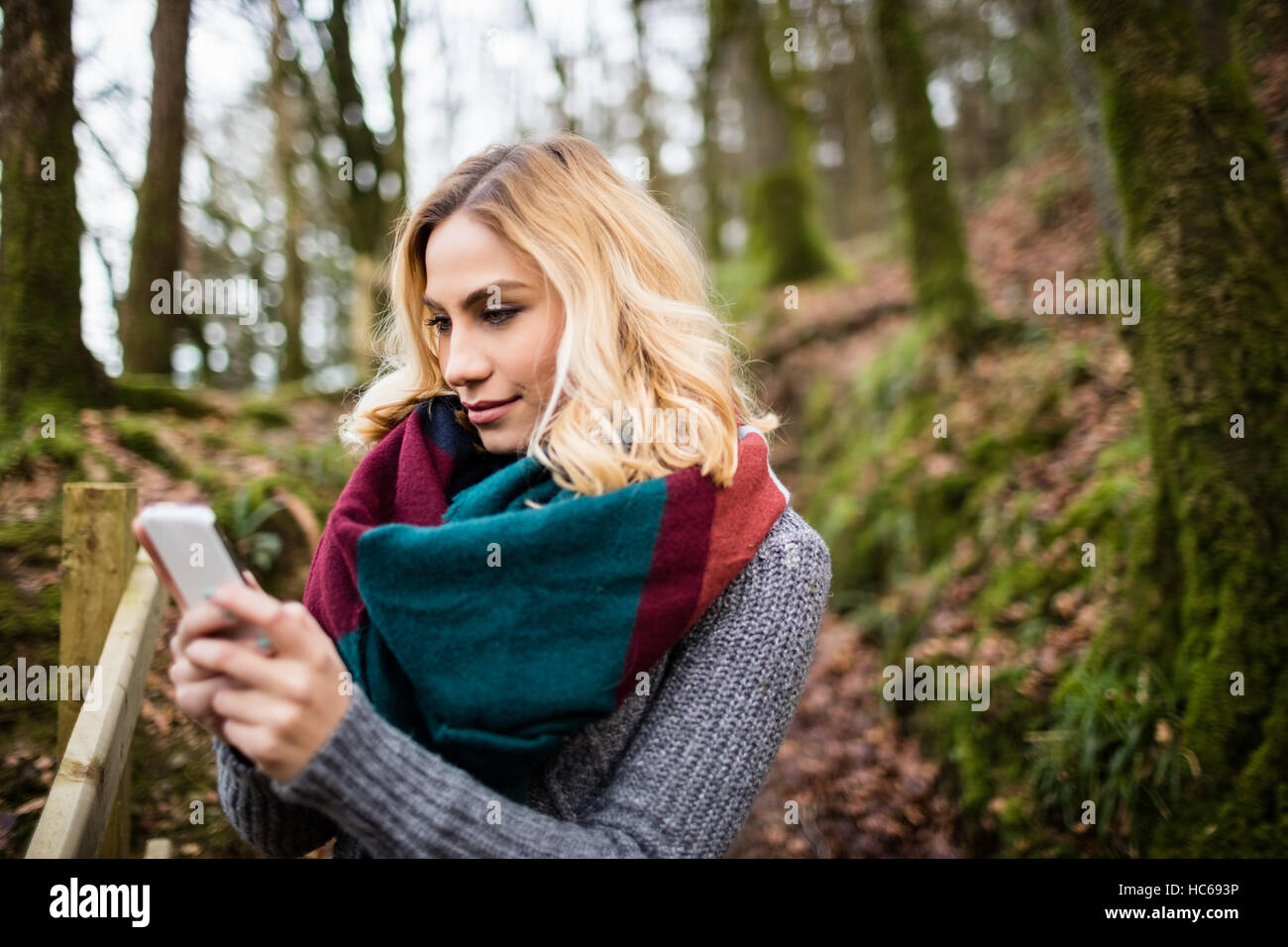 Beautiful woman using mobile phone Stock Photo - Alamy