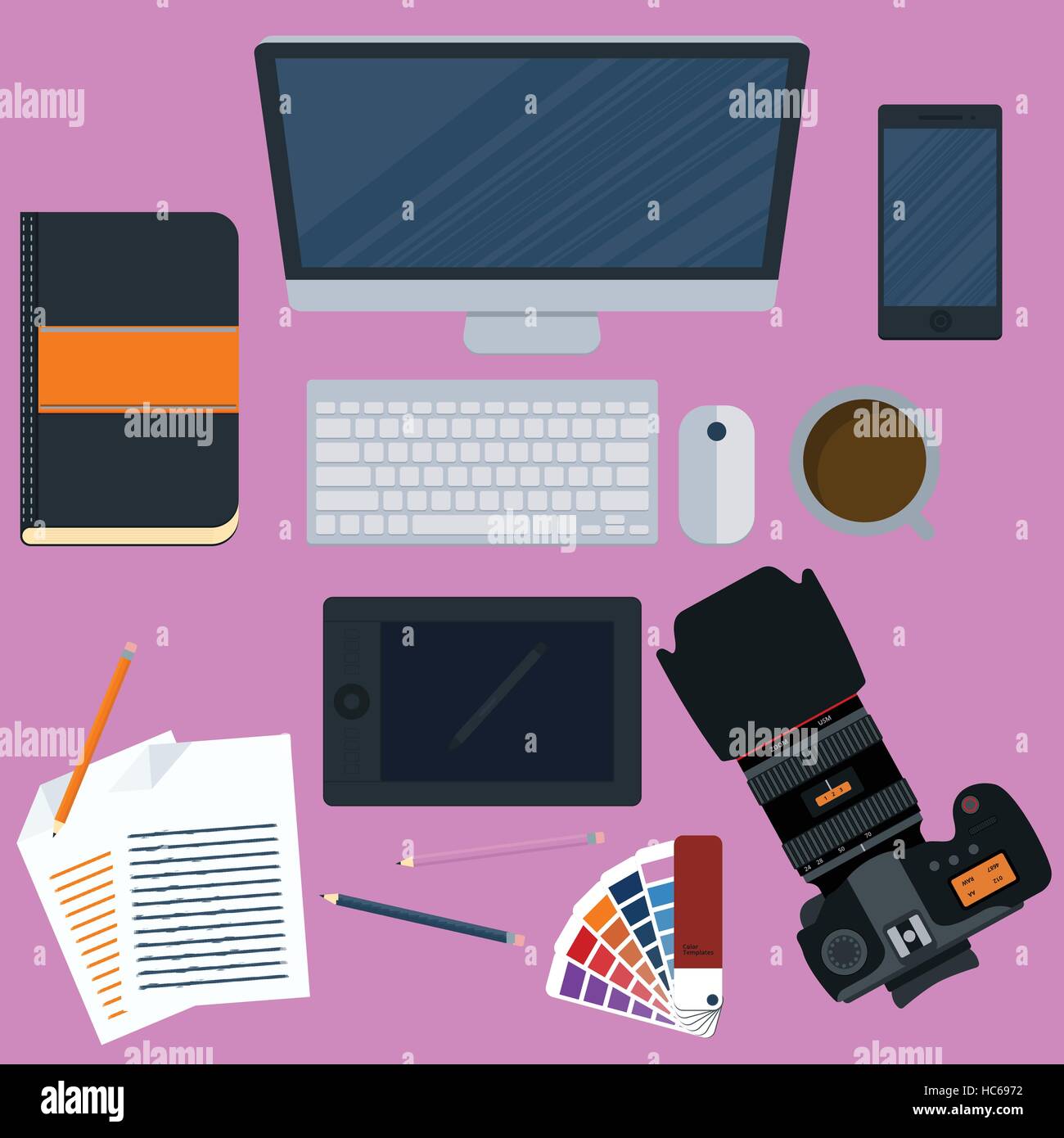 Workplace designer Stock Vector Images - Alamy