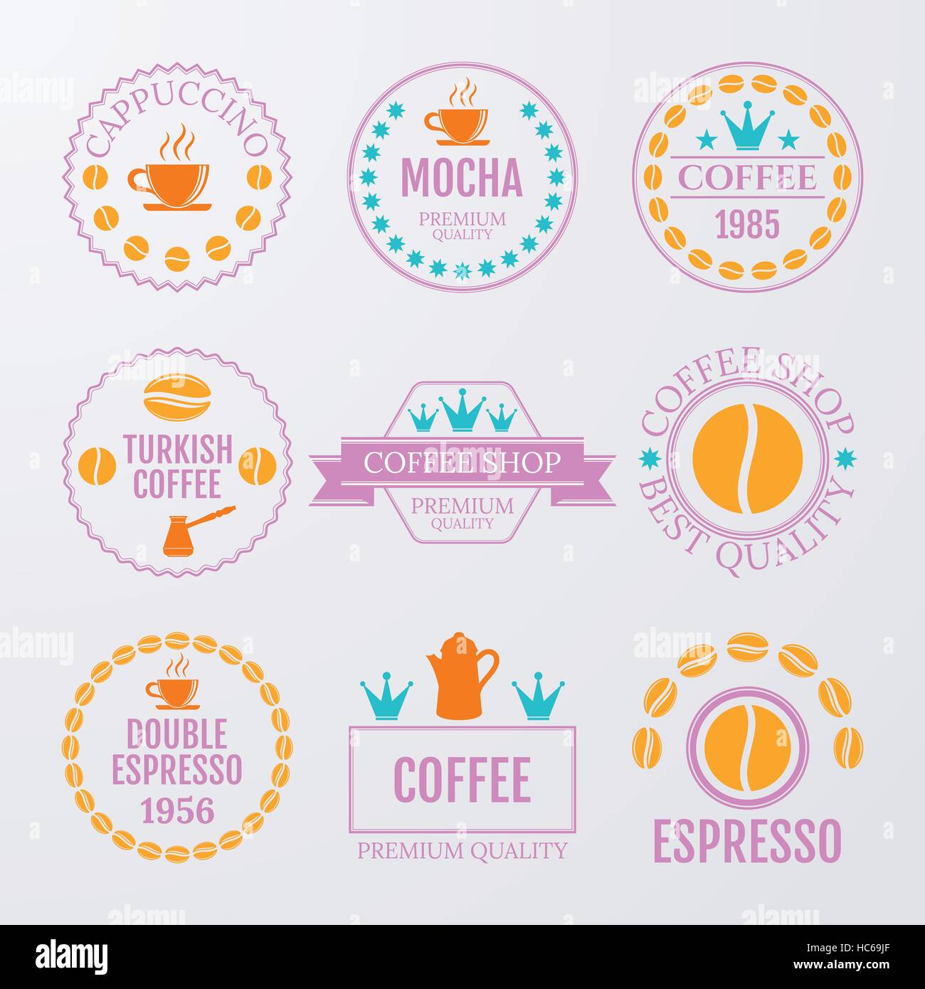 Vector illustration set of logos Stock Vector Image & Art - Alamy