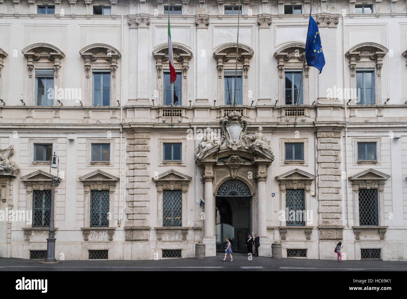 Rome - September 15, 2015: View of Quirinal's square with its ancient ...