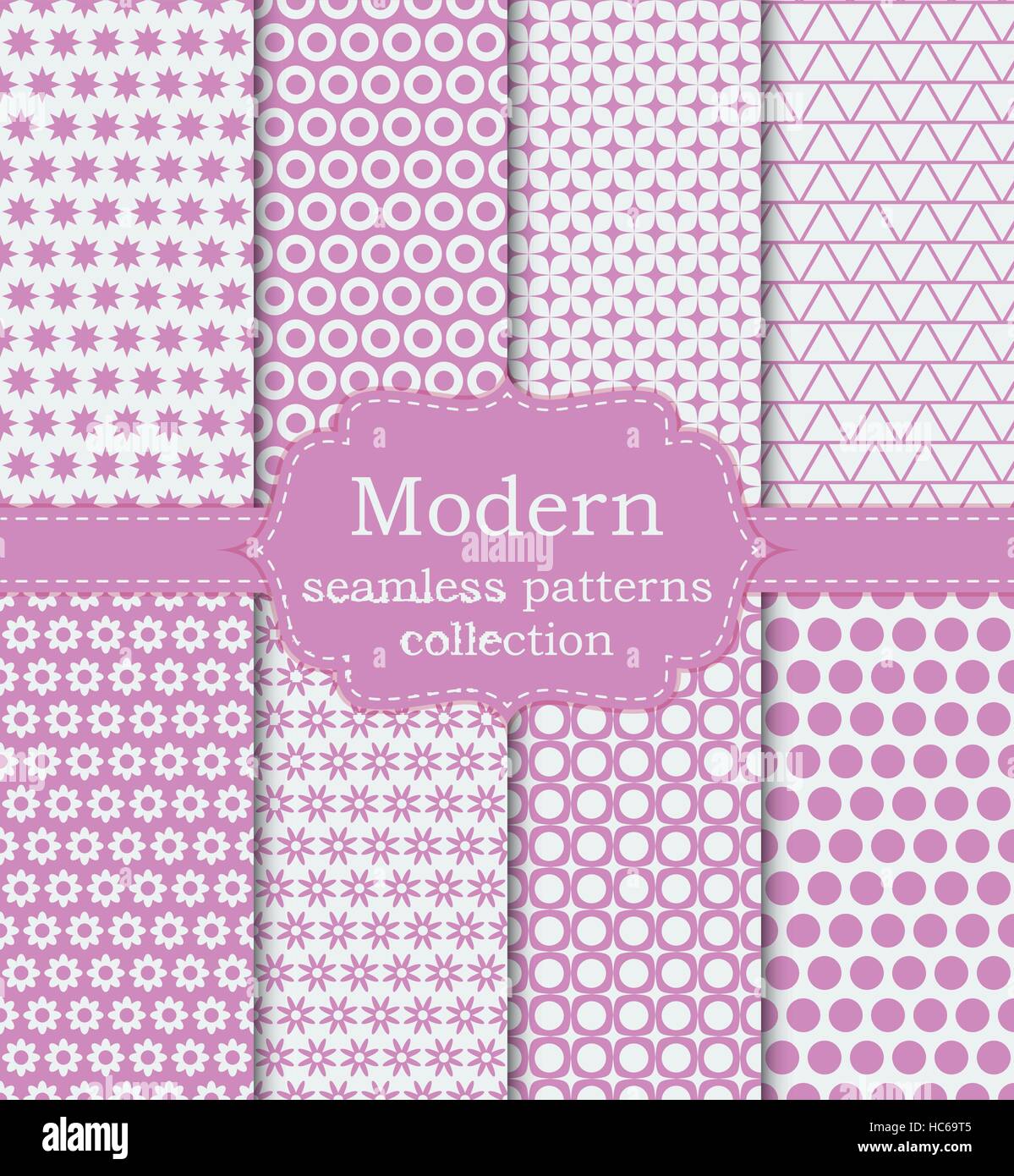 Vector illustration set of seamless patterns Stock Vector Image & Art ...
