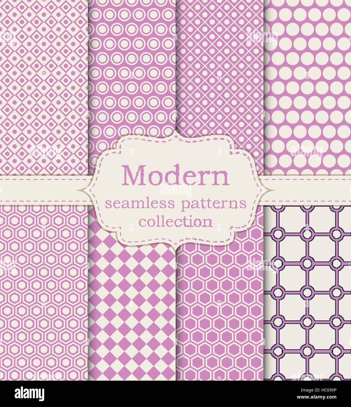 Vector illustration set of seamless patterns Stock Vector Image & Art ...
