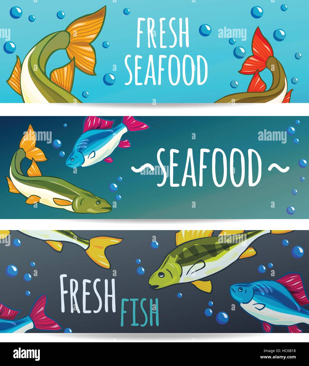 Seafood market family Stock Vector Images - Alamy