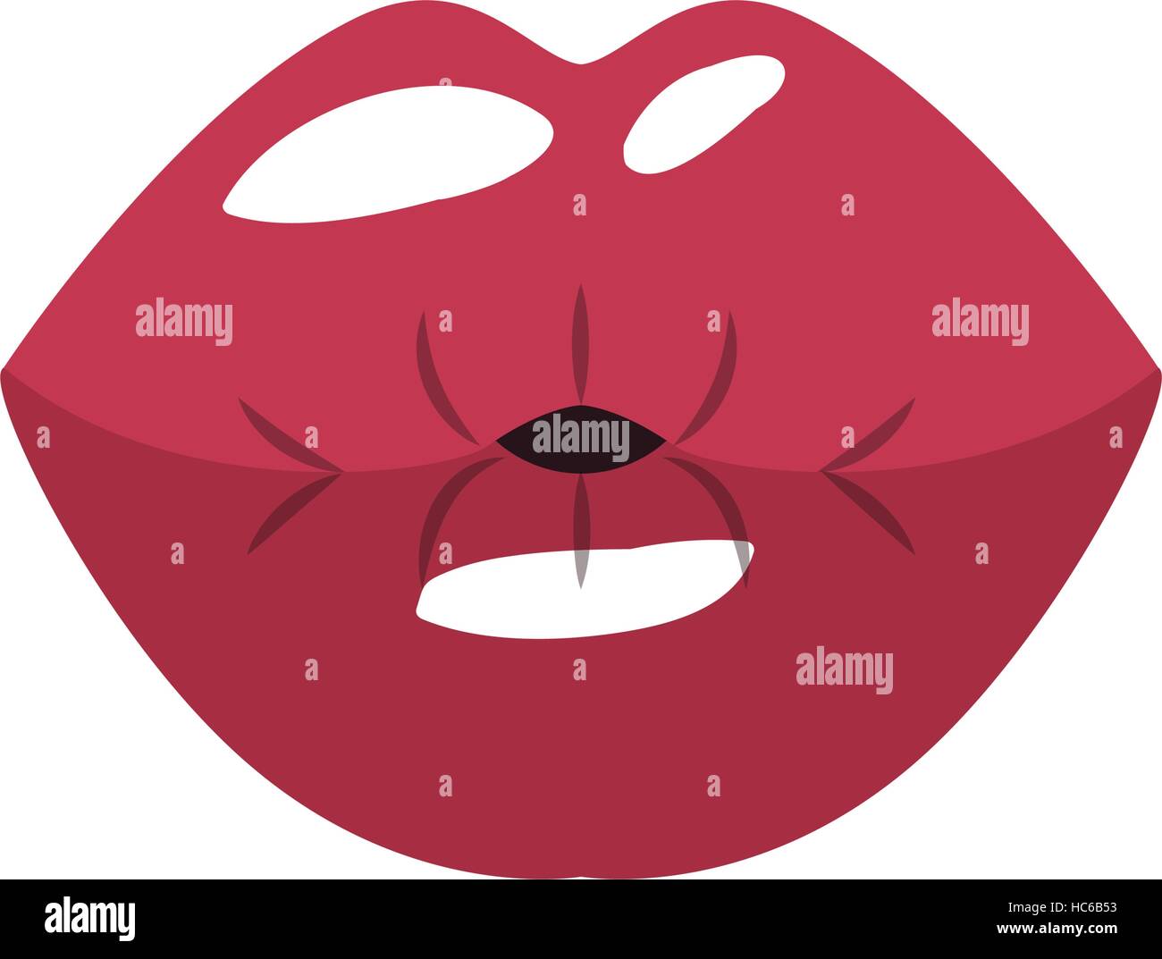 Female mouth cartoon icon. Lips expression character and caricature ...