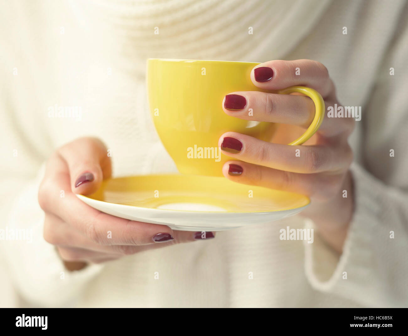 Female hands with cup Stock Photo - Alamy