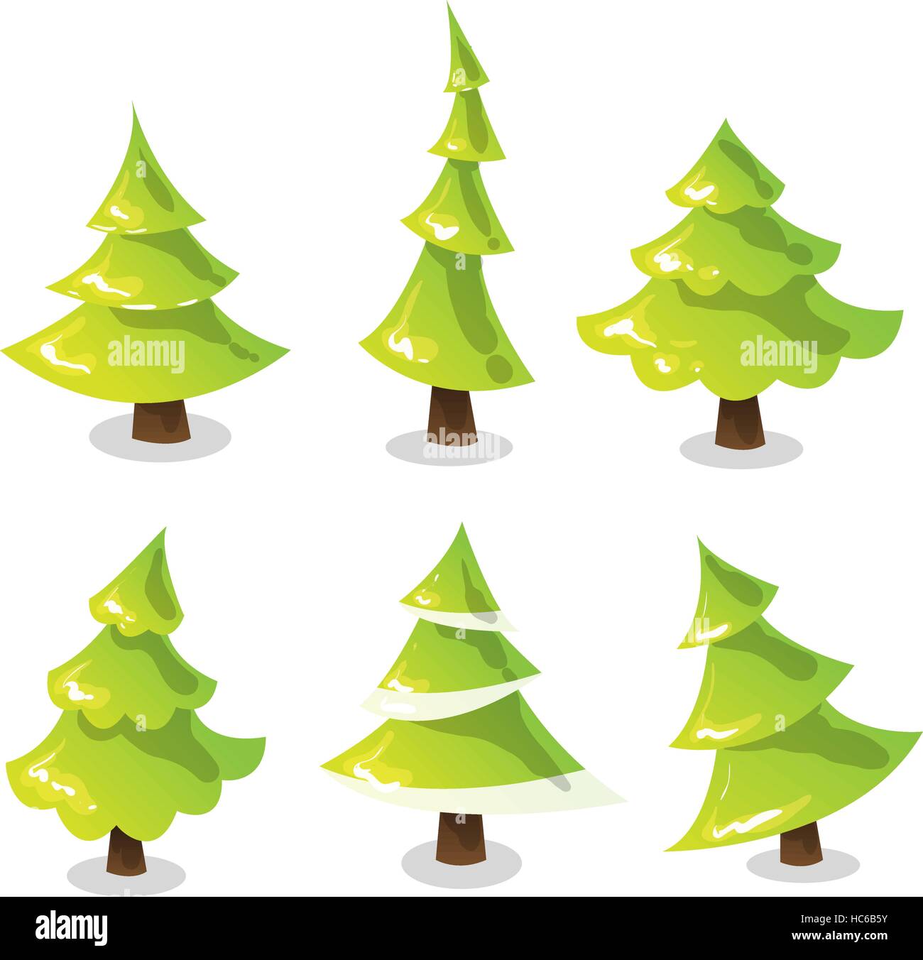Christmas tree set. Abstract stylized trees. Vector illustration Stock ...