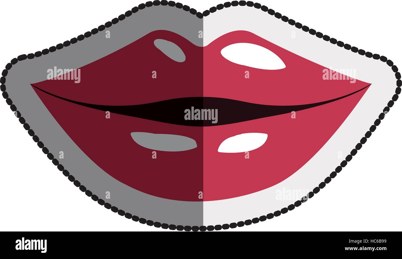 Female mouth cartoon icon. Lips expression character and caricature ...