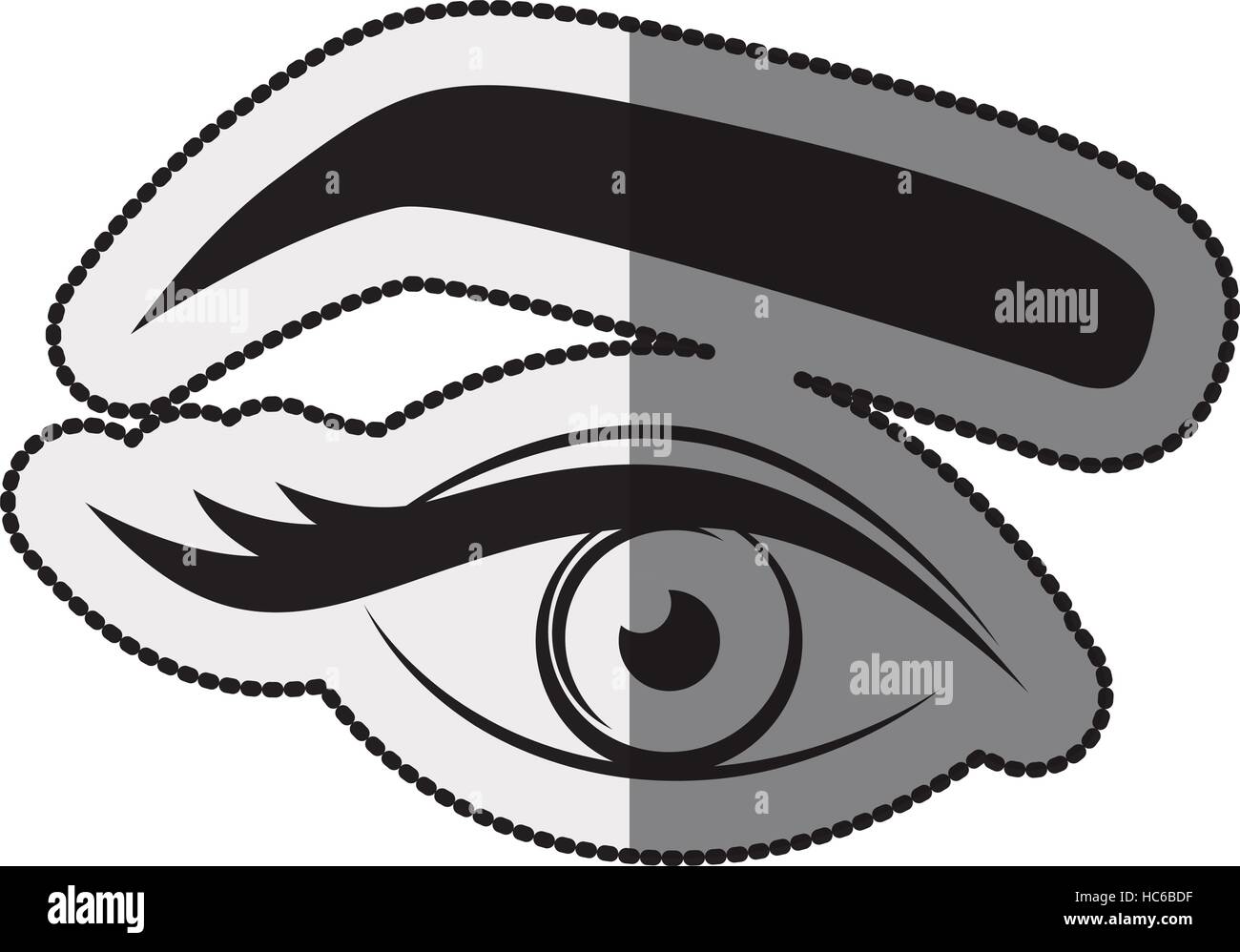 Female eye cartoon icon. View look vision and optical theme. Isolated ...