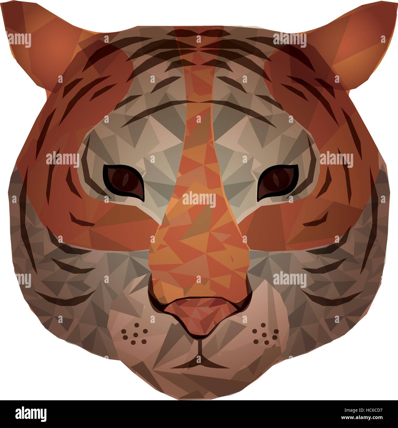 Polygonal tiger icon. Animal nature life and fauna theme. Isolated ...