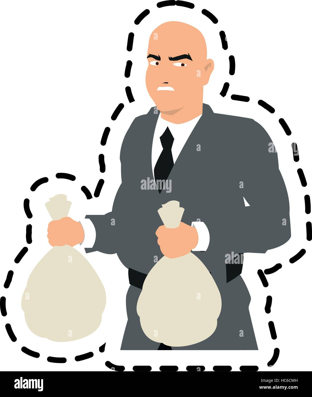 Isolated thief cartoon with money bag design Stock Vector Image & Art ...