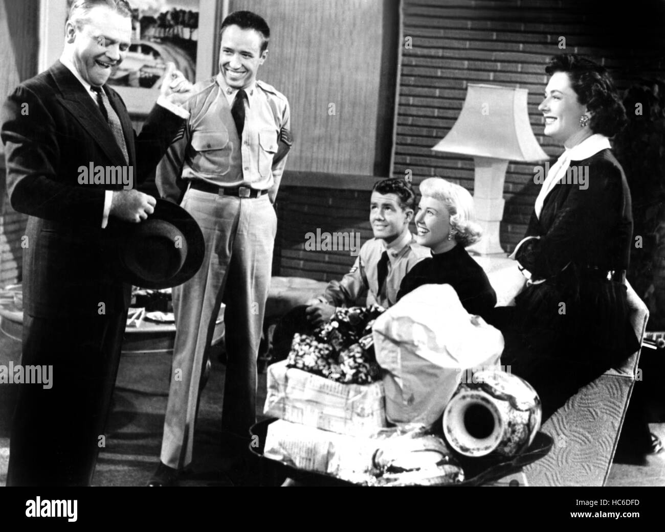 STARLIFT: from left: James Cagney, Dick Wesson, Ron Hagerthy, Doris Day ...