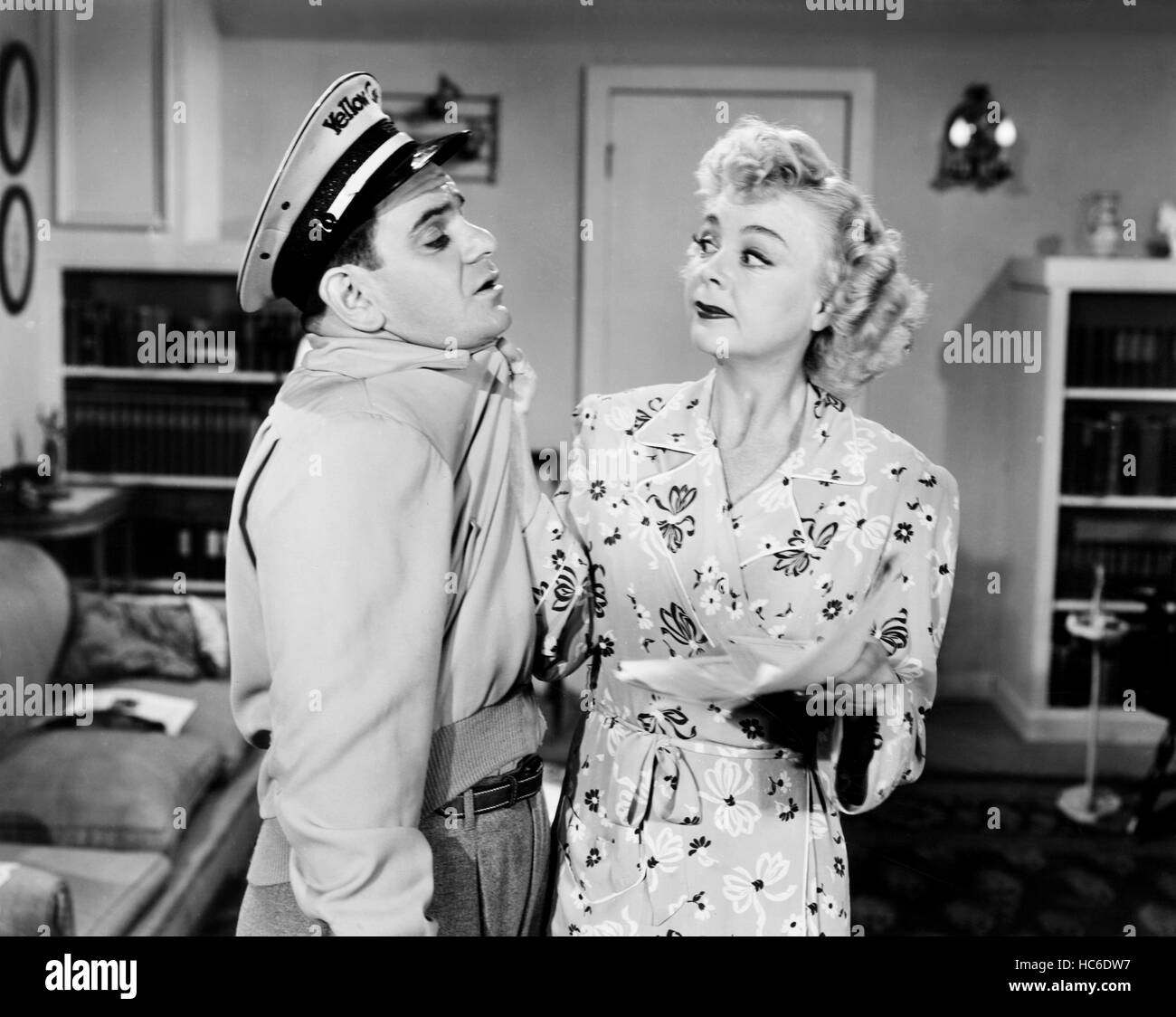 STOP THAT CAB, from left: Sid Melton, Iris Adrian, 1951 Stock Photo - Alamy