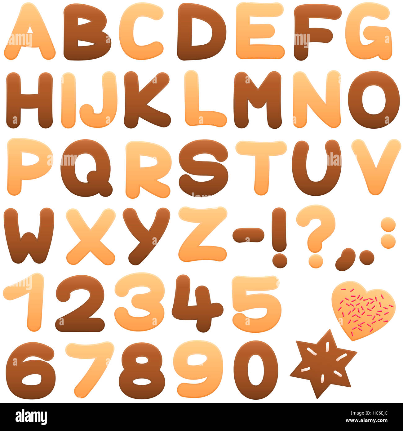 Cookies alphabet - sweet biscuit letters and numbers Stock Photo - Alamy