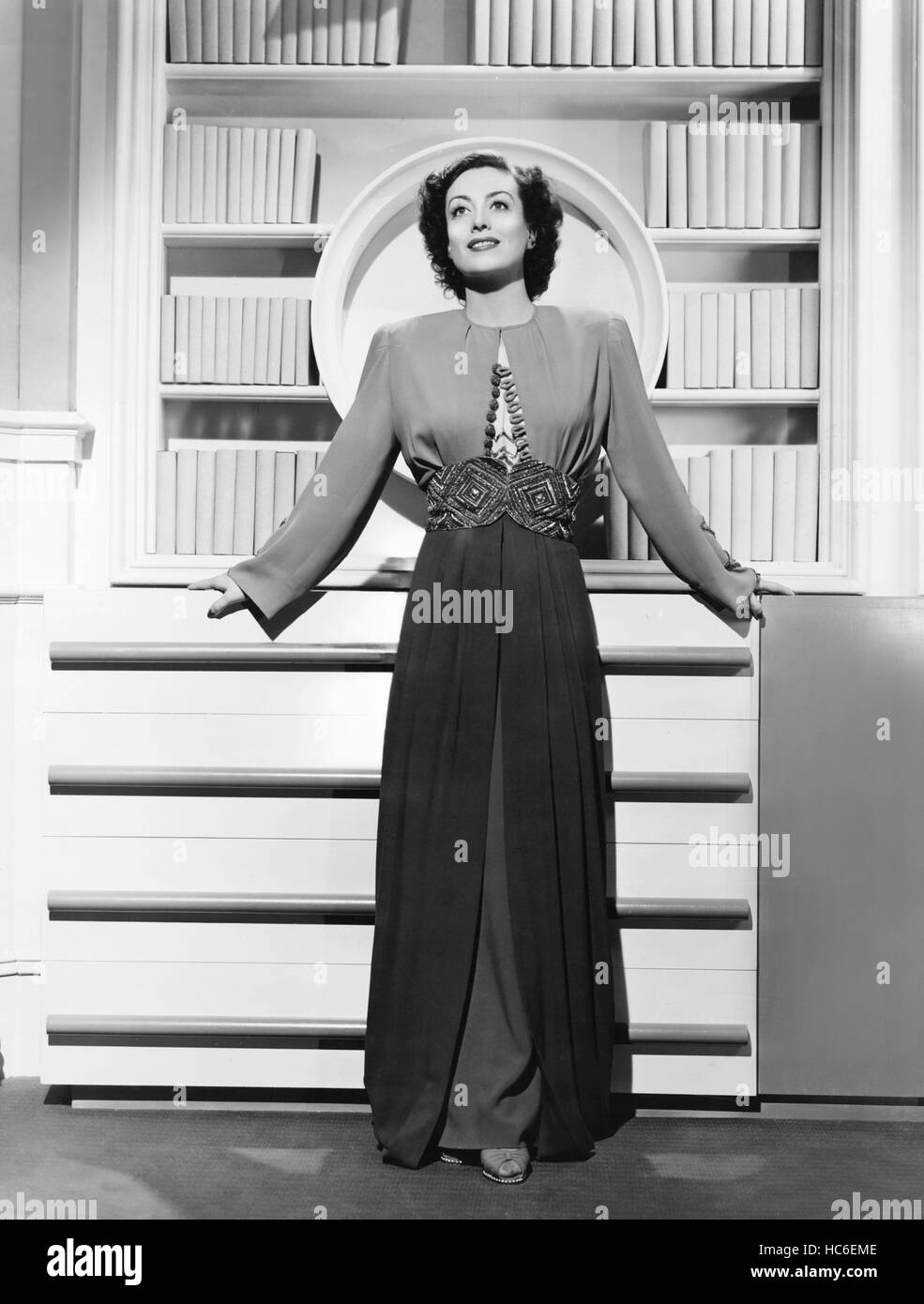 SUSAN AND GOD, Joan Crawford, in a multicolor crepe dress by Adrian ...