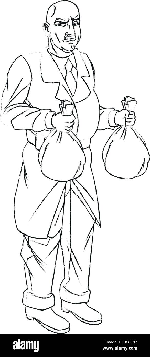 Thief cartoon money bag design hi-res stock photography and images - Alamy