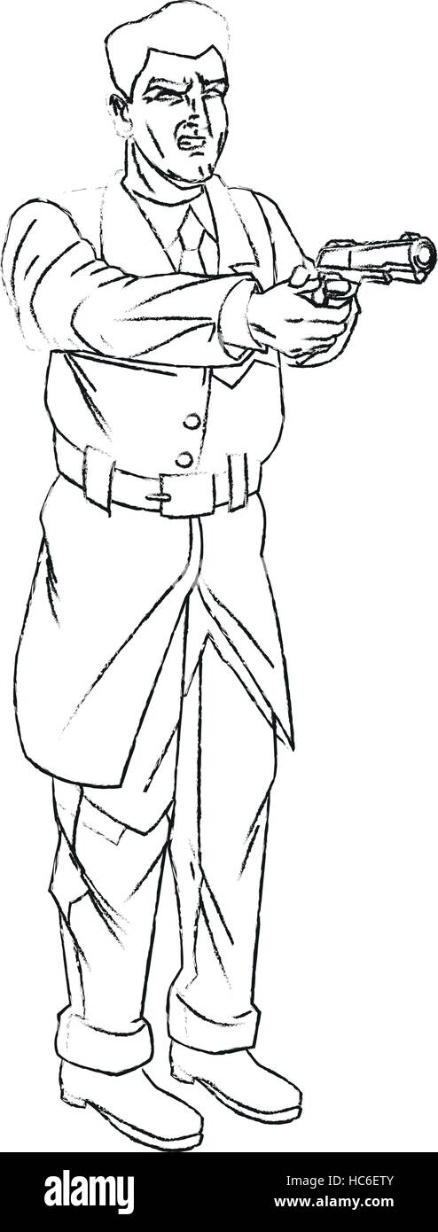 Isolated man cartoon with gun design Stock Vector Image & Art - Alamy