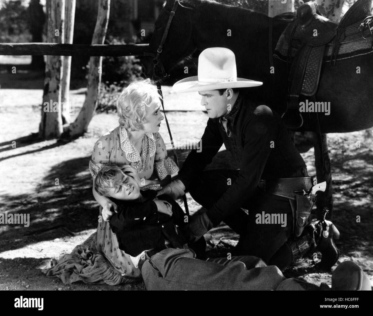 SUNSET TRAIL, Ruth Hiatt, Buddy Hunter, Ken Maynard, 1932 Stock Photo ...