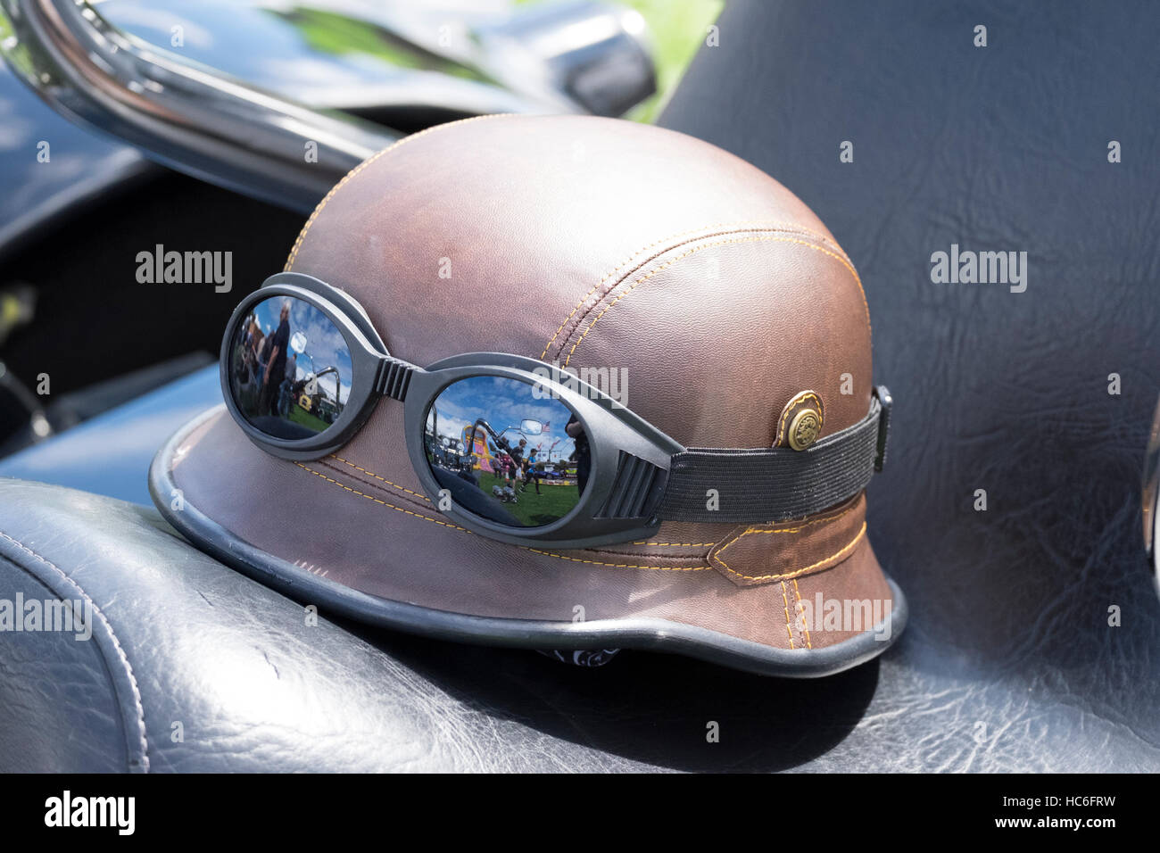 Motorcycle helmet with goggles hi-res stock photography and images - Alamy