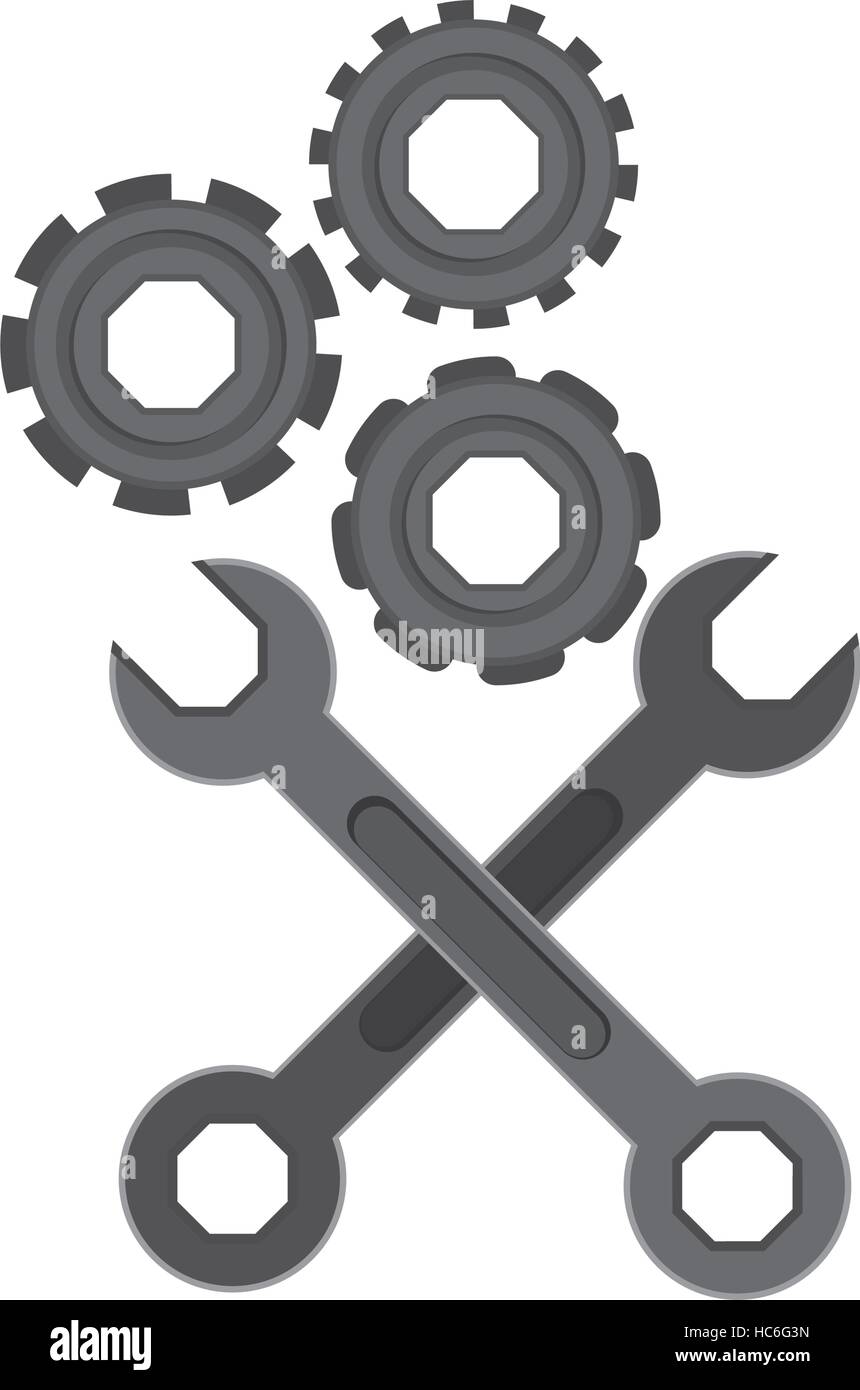 Isolated wrench and gears design Stock Vector Image & Art - Alamy