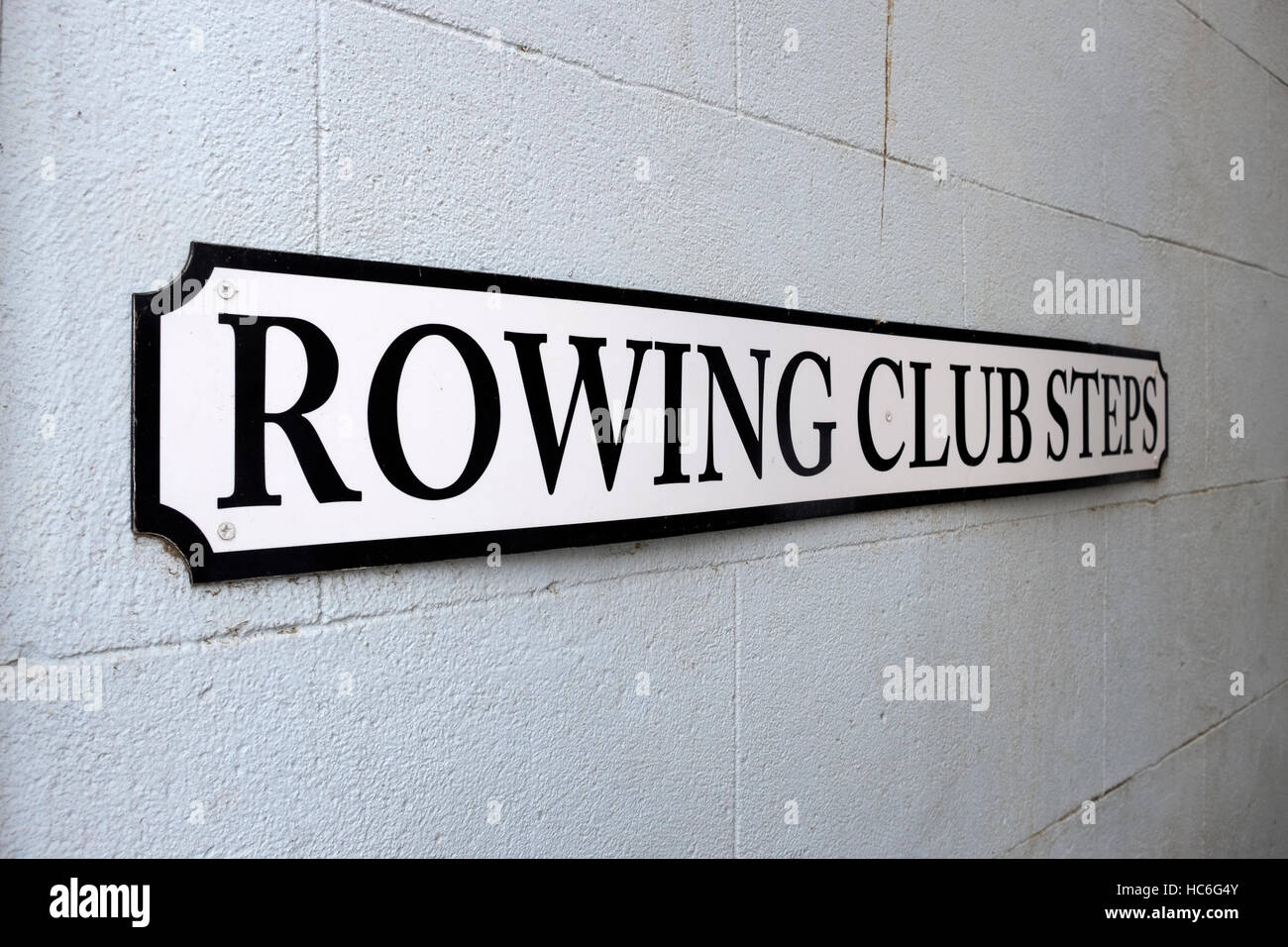 Rowing Club Steps Sign Stock Photo - Alamy