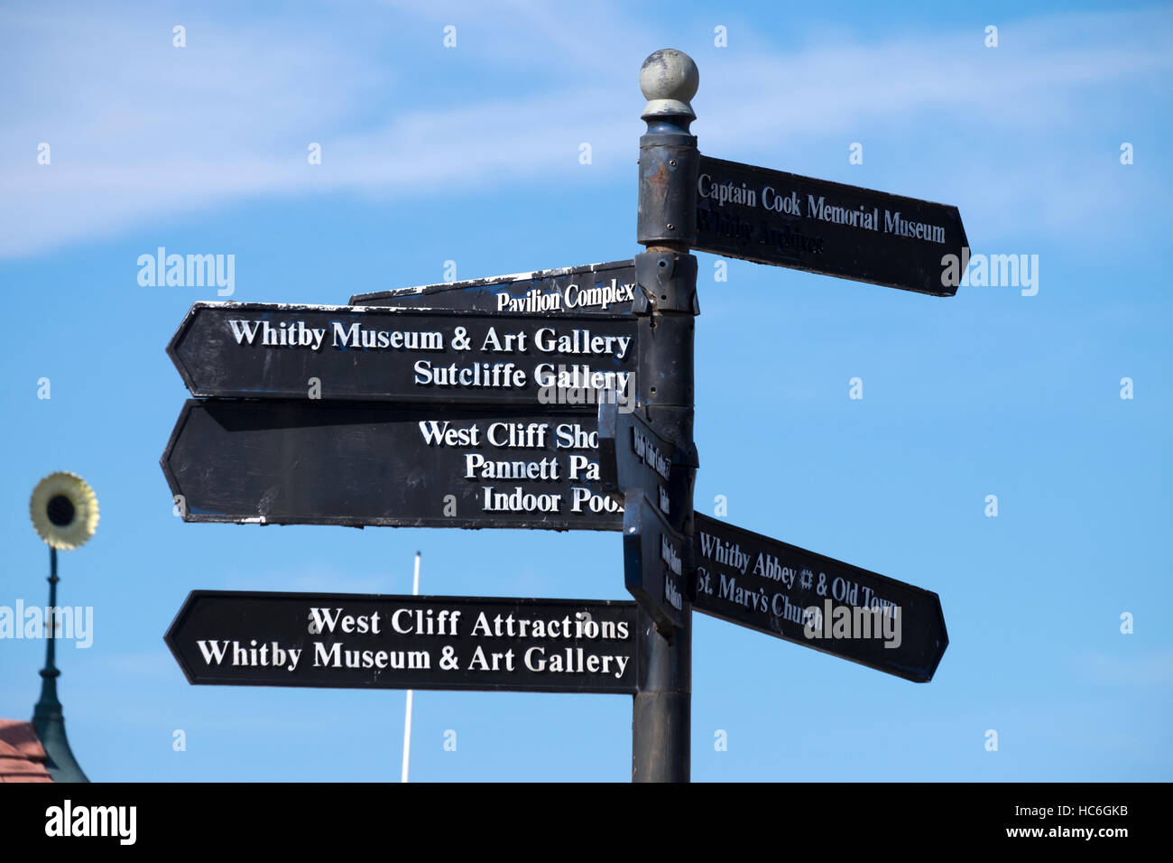 Whitby directions sign Stock Photo - Alamy