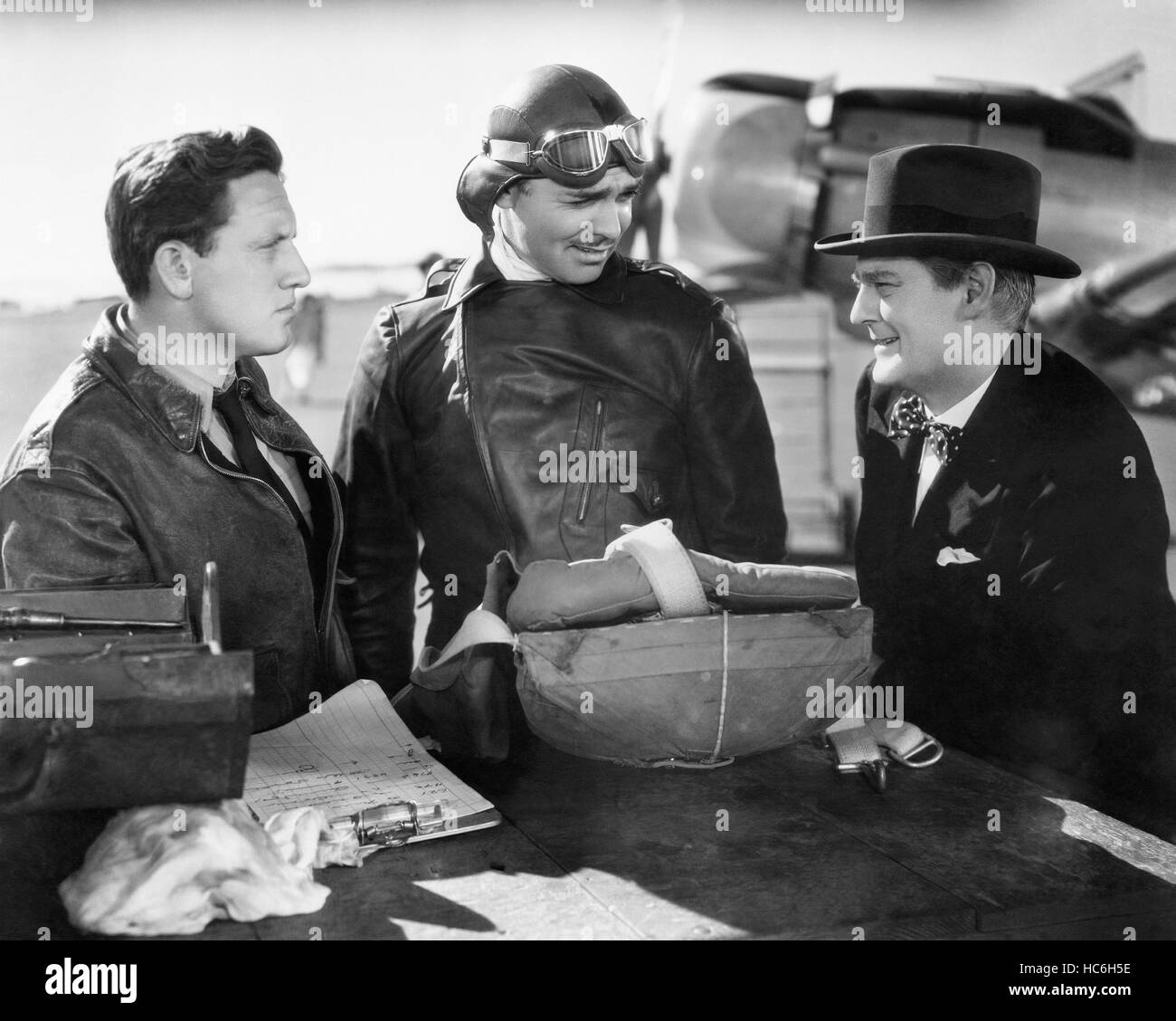TEST PILOT, from left: Spencer Tracy, Clark Gable. Lionel Barrymore ...
