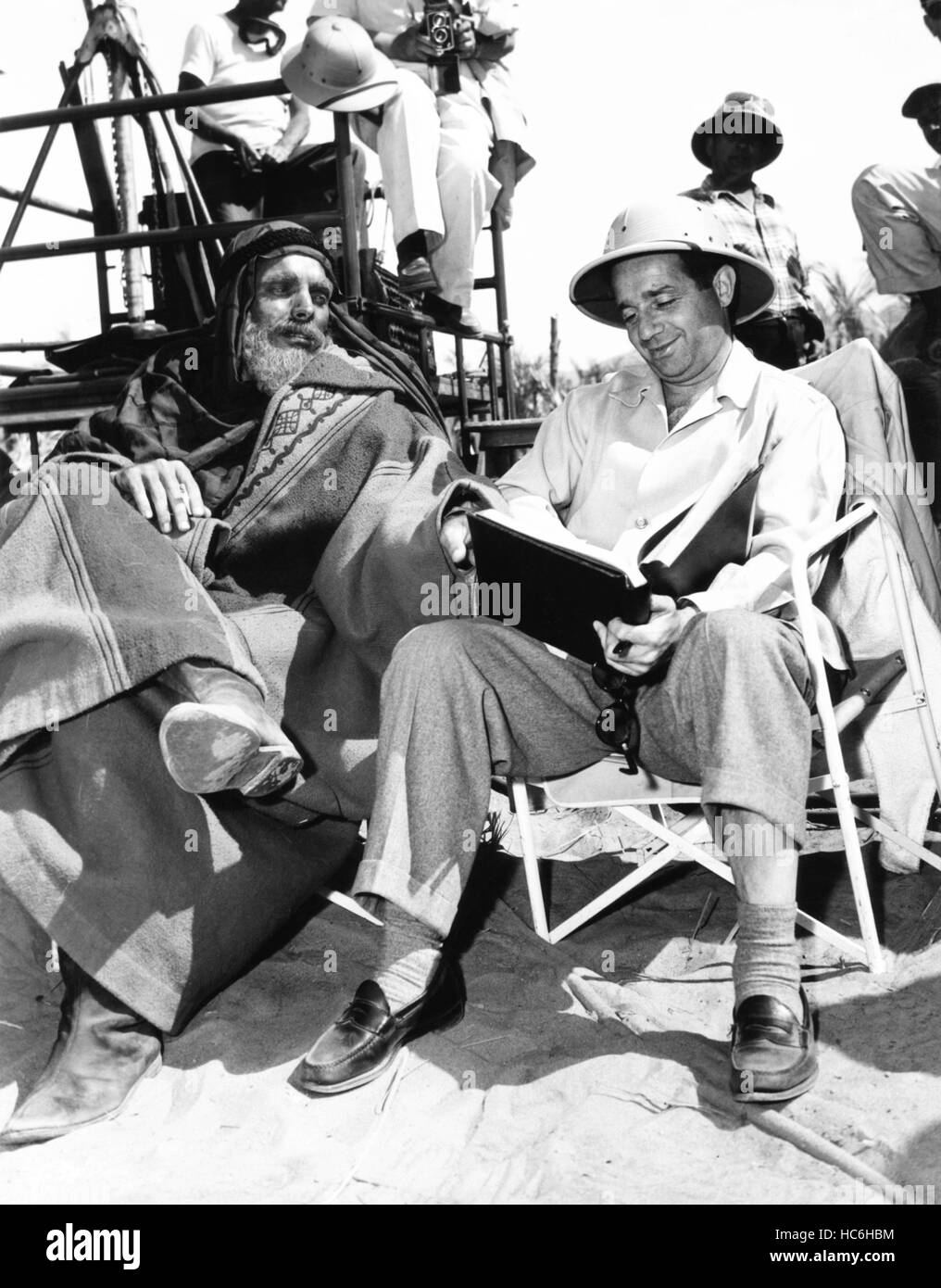 TEN TALL MEN, from left, Burt Lancaster, producer Harold Hecht, on-set ...