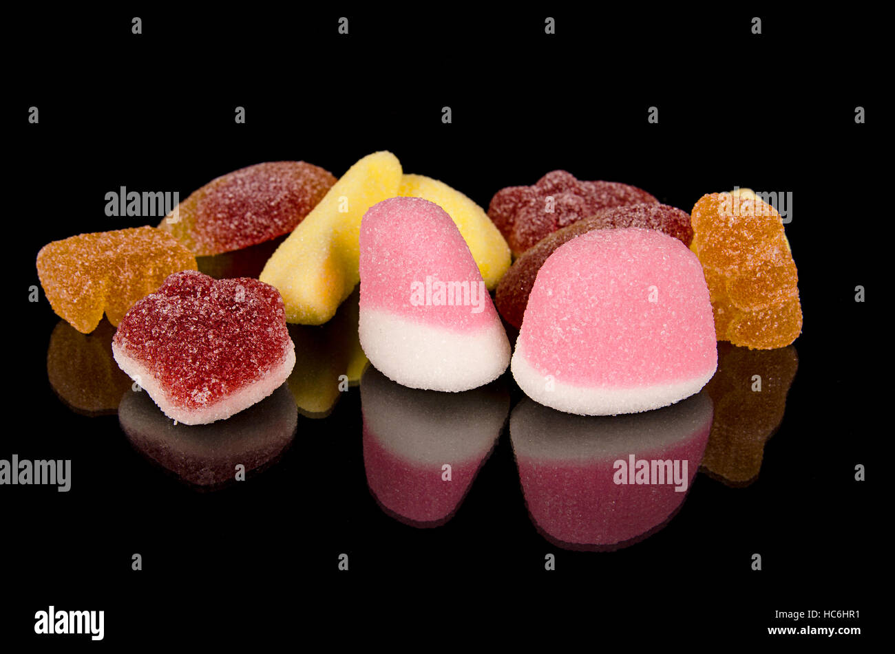 Colorful Candy assortment over black isolated background Stock Photo ...