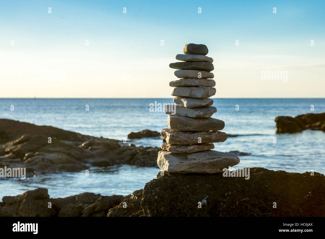 Stone beach in Zabratija, Umag, Croatia Stock Photo - Alamy