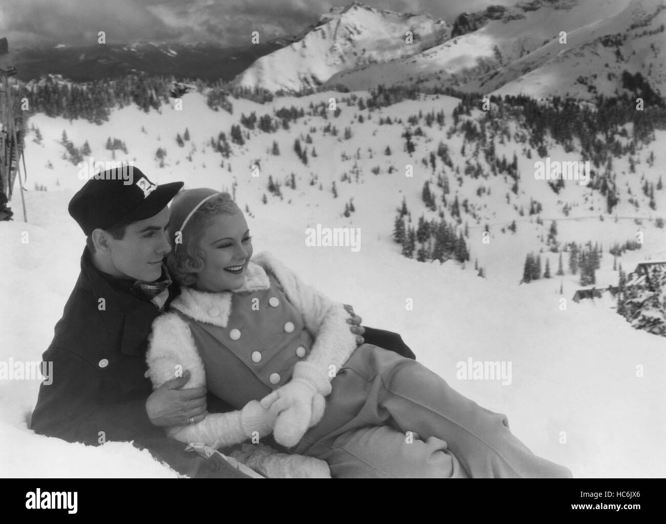 THIN ICE, from left: Tyrone Power, Sonja Henie, 1937, TM & Copyright ...