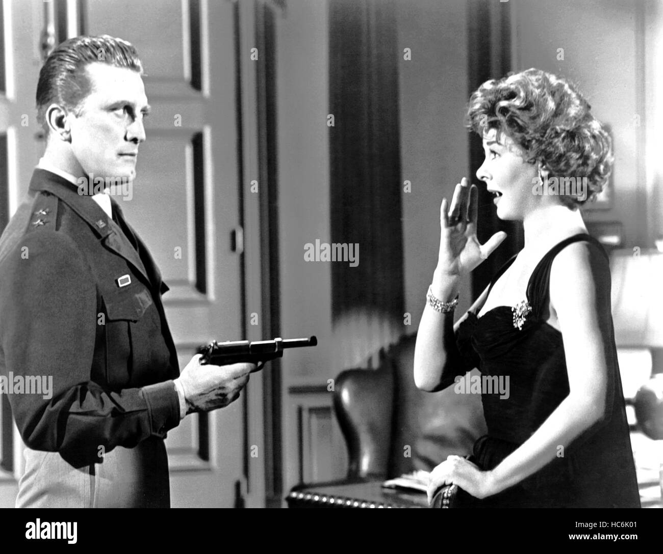 TOP SECRET AFFAIR, from left, Kirk Douglas, Susan Hayward, 1957 Stock ...