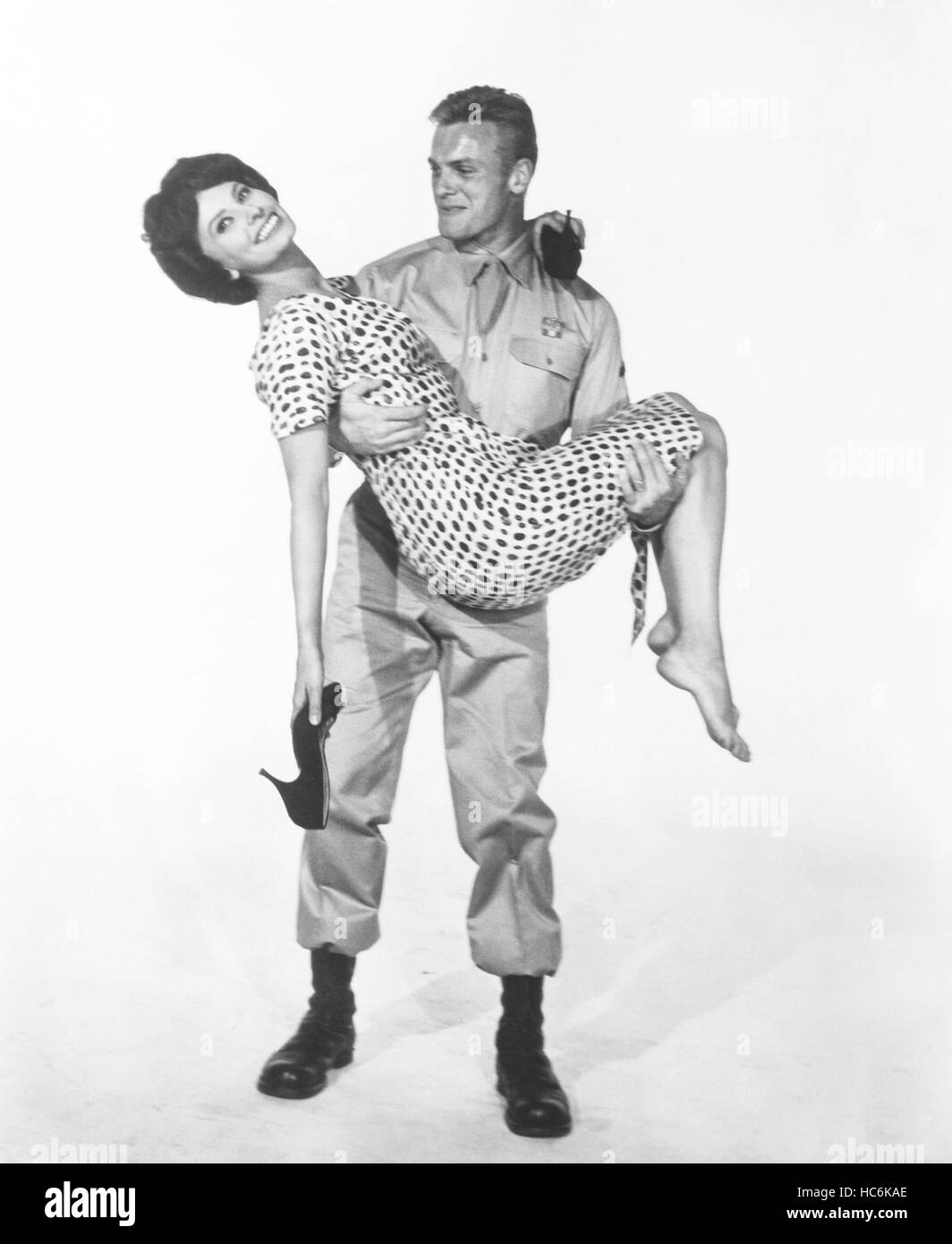 THAT KIND OF WOMAN, Tab Hunter, carrying Sophia Loren, 1959 Stock Photo ...
