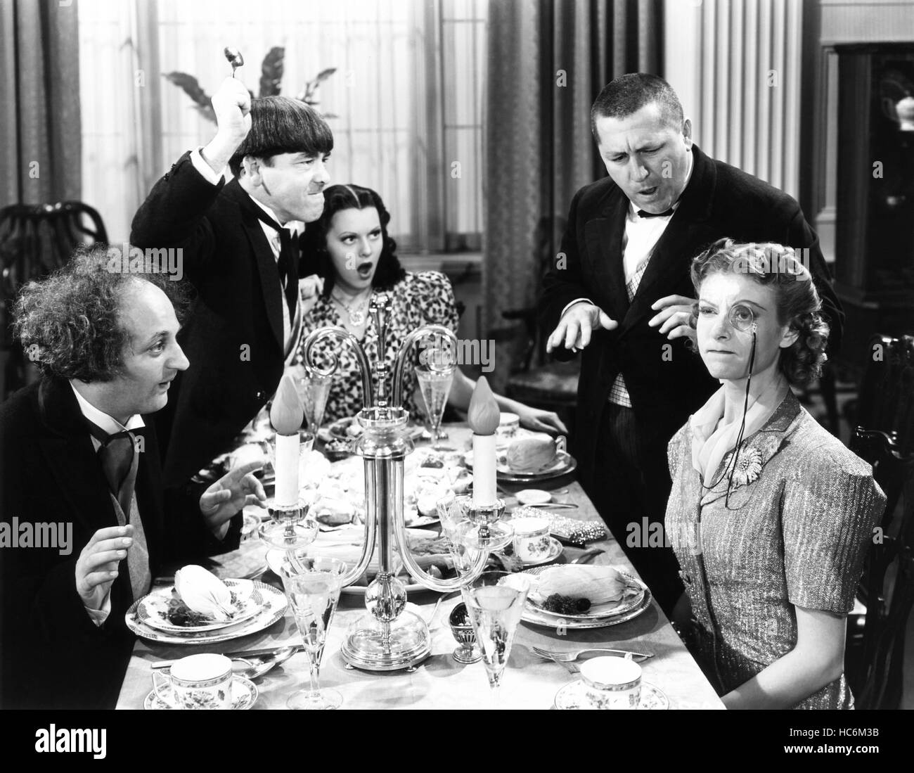 THREE SAPPY PEOPLE, from left: Larry Fine, Moe Howard, Lorna Gray (aka ...