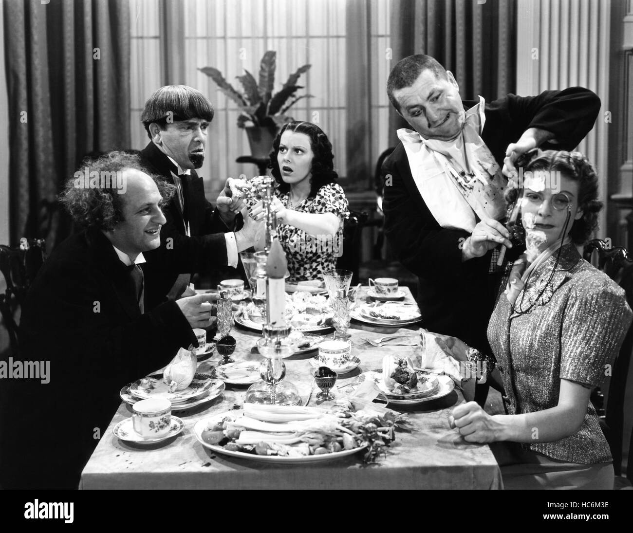 THREE SAPPY PEOPLE, from left: Larry Fine, Moe Howard, Lorna Gray (aka ...