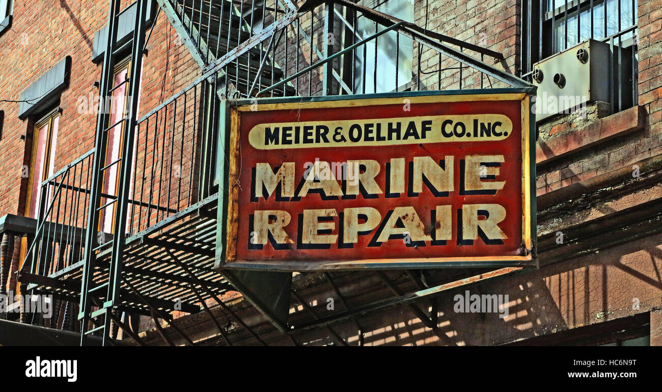 Marine Repair Sign Stock Photo - Alamy