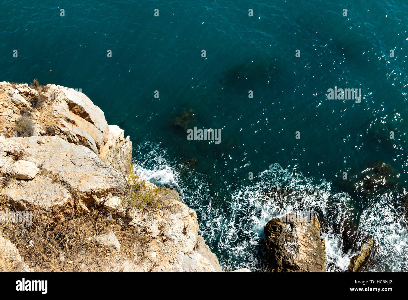 Coast cliff seen from above. Horizontal image Stock Photo - Alamy