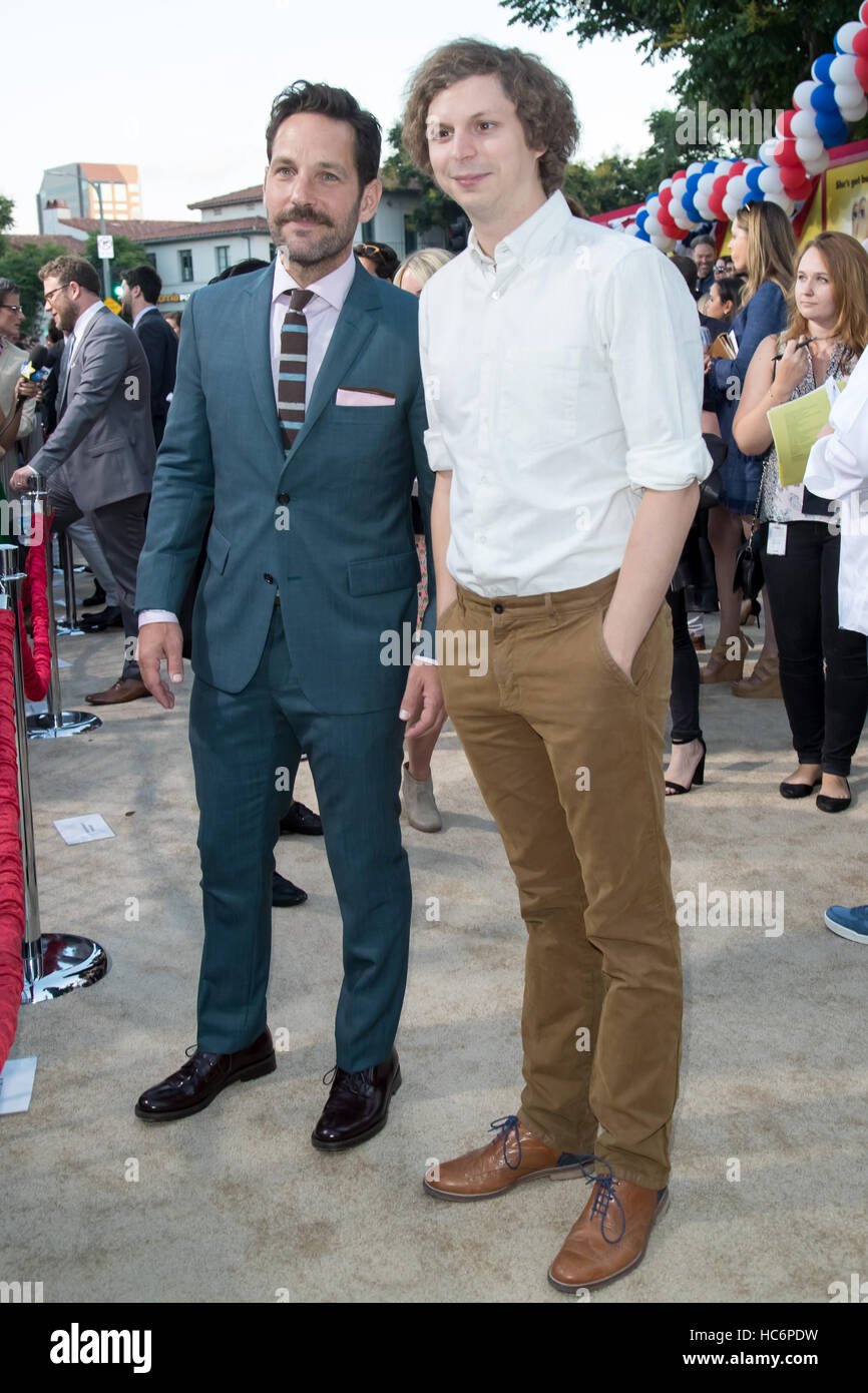 Paul Rudd and Michael Cera attending the Los Angeles premiere of Sony's ...