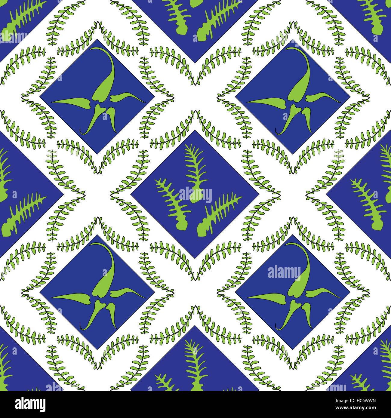 Fern Leaves Floral Seamless Pattern Stock Vector Image & Art - Alamy