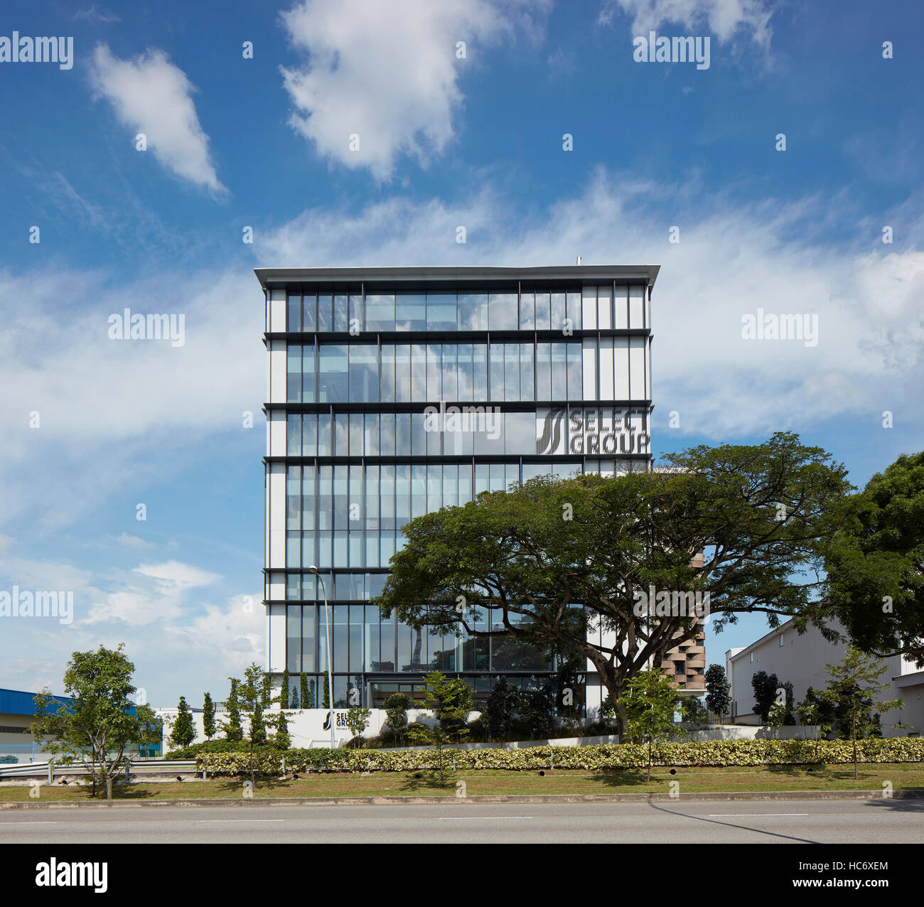 Front elevation with signage. SELECT Group Headquarters, Singapore ...