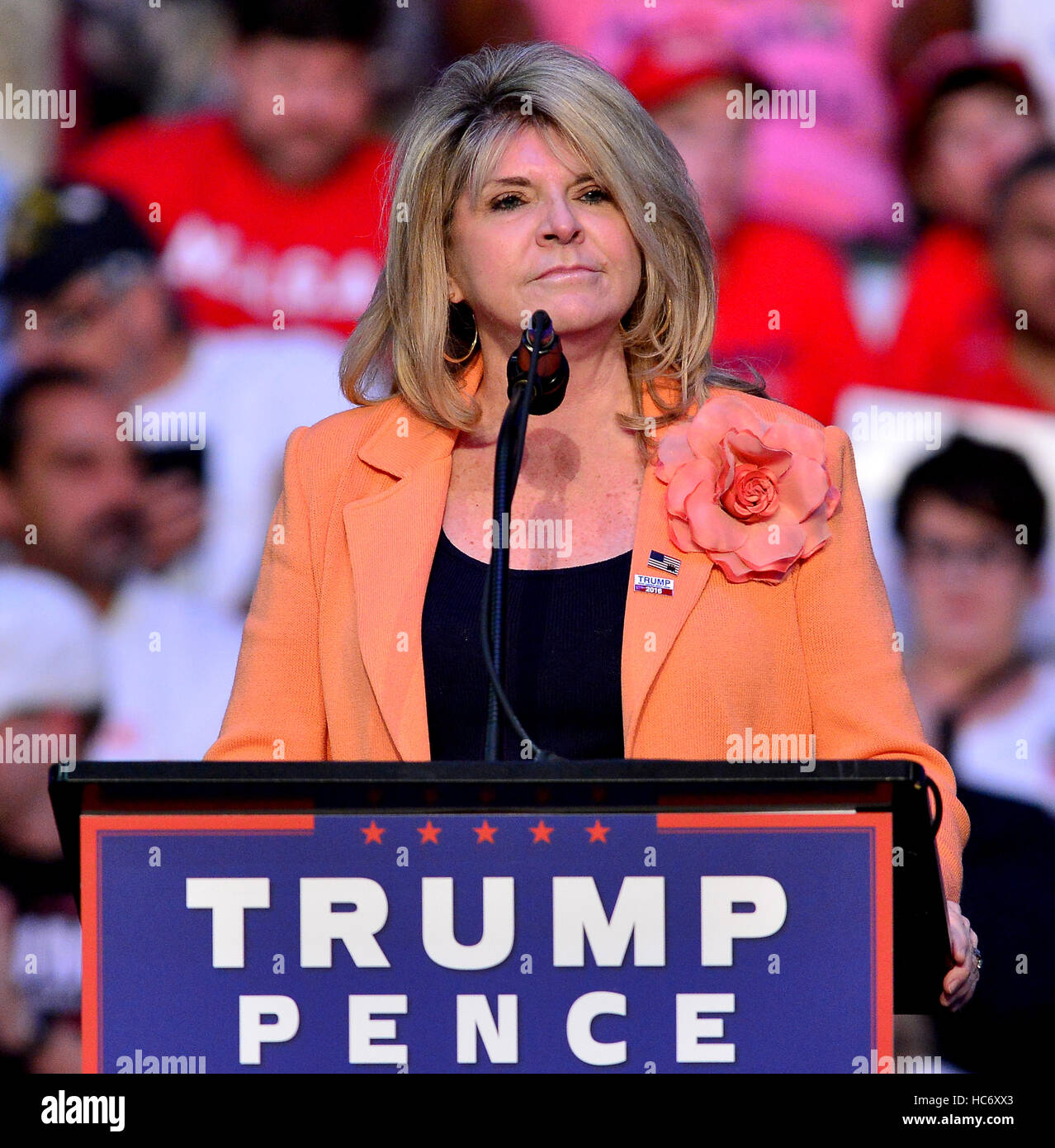 Republican presidential candidate Donald J.Trump addresses the audience ...