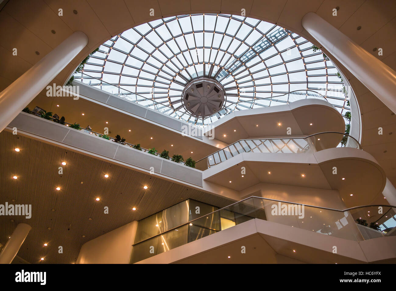 Interior architecture of the Perlan water storage facility in Reykjavik ...