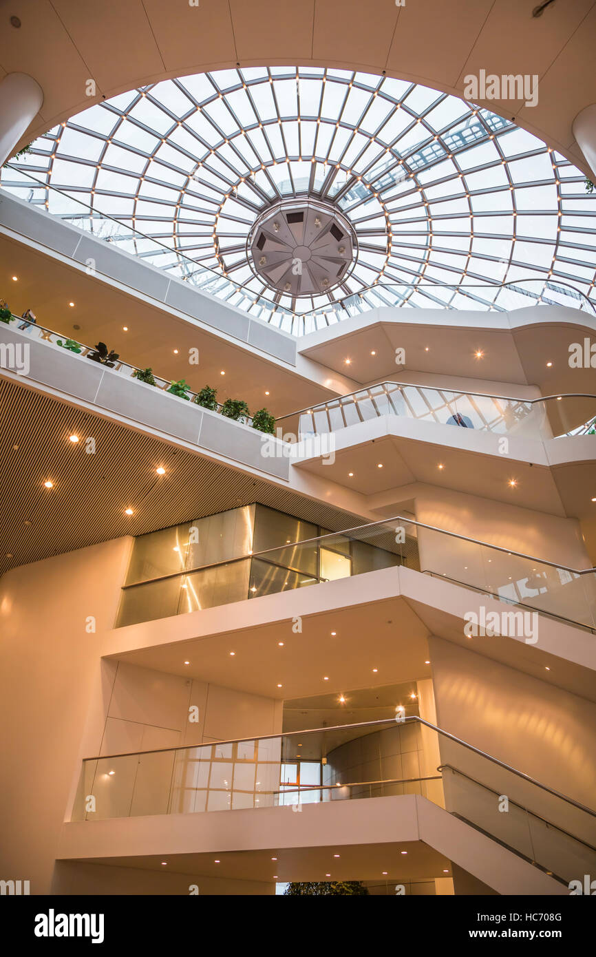 Interior architecture of the Perlan water storage facility in Reykjavik ...