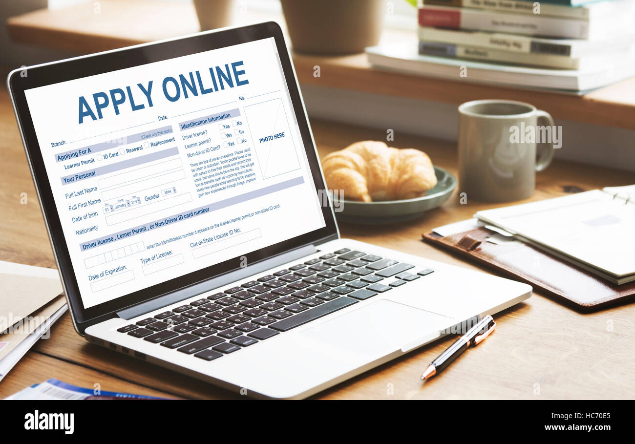 Apply Online Application Form Recruitment Concept Stock Photo - Alamy